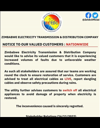 It’s faults, not load shedding says ZESA