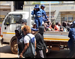Harare Police round Up street Children and Guardia...